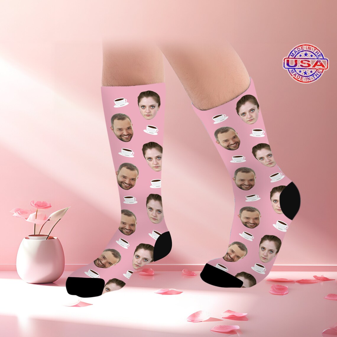 Custom Face Socks, Personalized Photo Socks, Any Faces on Socks, Text ...
