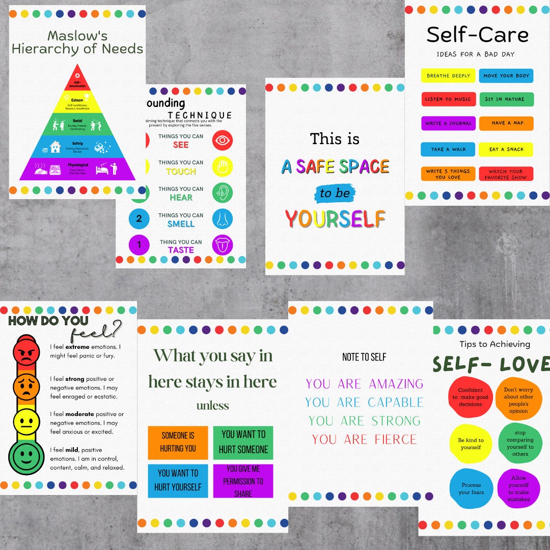 Rainbow Mental Health Posters, Counseling Posters, Therapist Posters ...