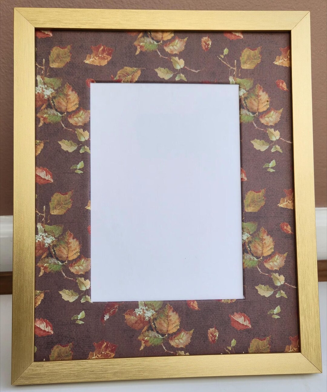 Soft Brown Fall Leaf Photo Mat | 8x10 Frame Mat for 5x7 Photos ...