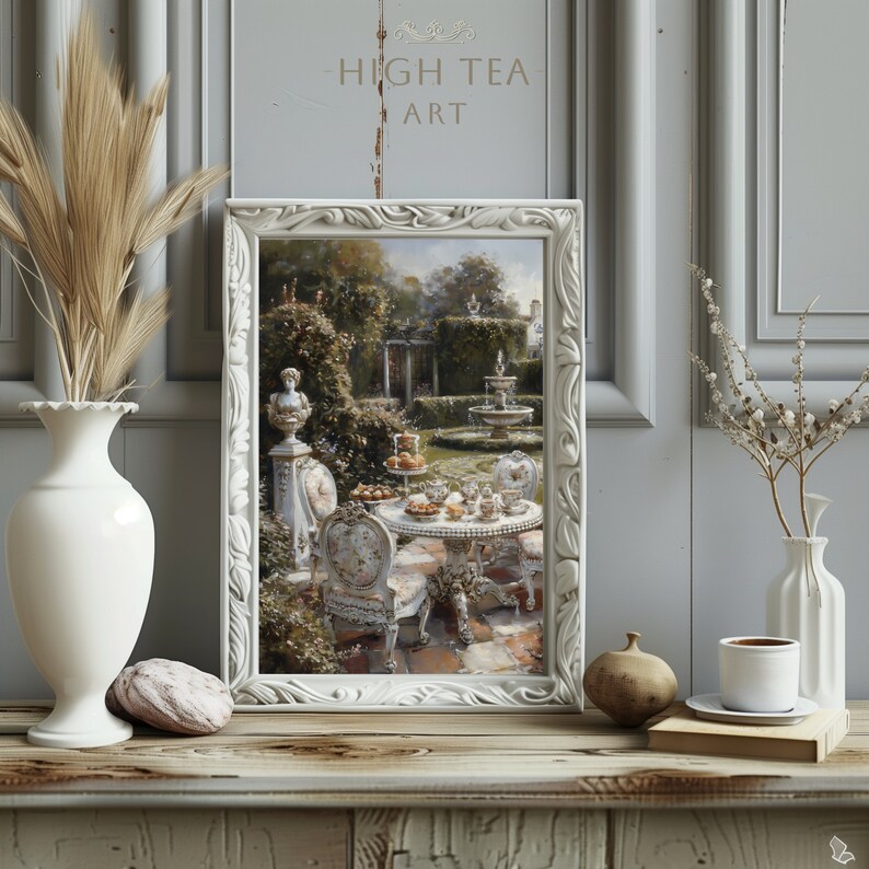 Printable High Tea Party Classic French Oil Painting Digital Art Print ...