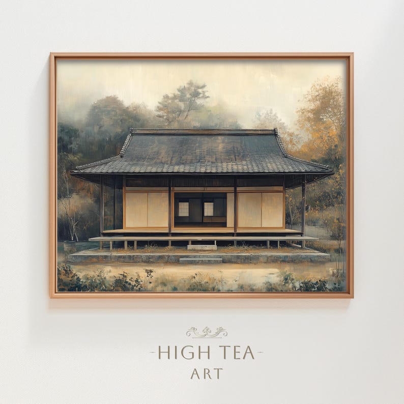 Vintage Japanese Wooden Tea House Digital Download Art Print Printable ...