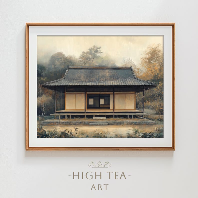 Vintage Japanese Wooden Tea House Digital Download Art Print Printable ...