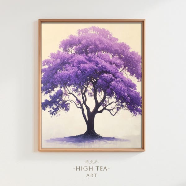 Purple Tree Painting - Etsy