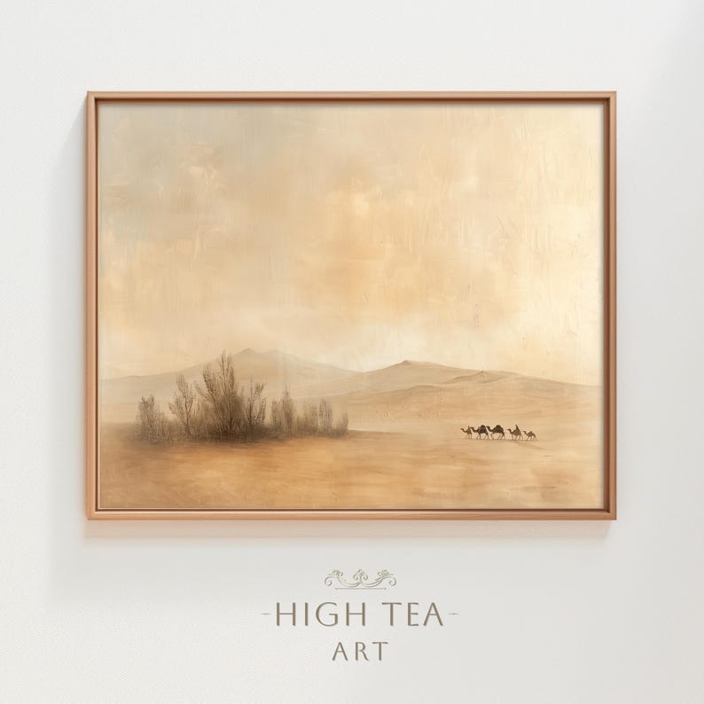 Printable Desert Landscape Oil Painting Digital Art Print Rustic Sand ...