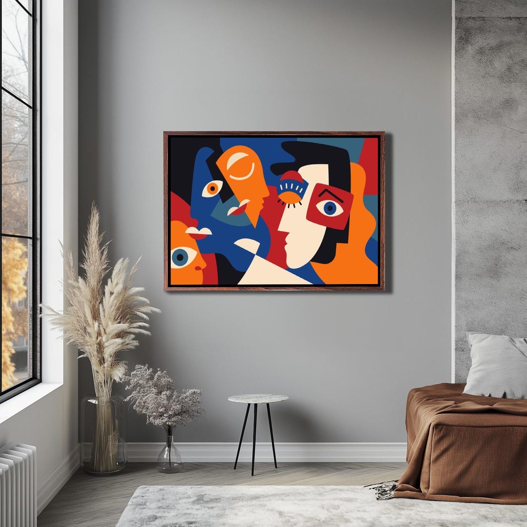 Picasso Style Abstract Human Faces Canvas Wall Art, Canvas Room Decor ...