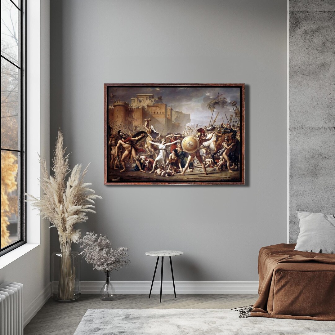 Intervention of the Sabine Women İn Ancient Rome Art, Framed Canvas ...