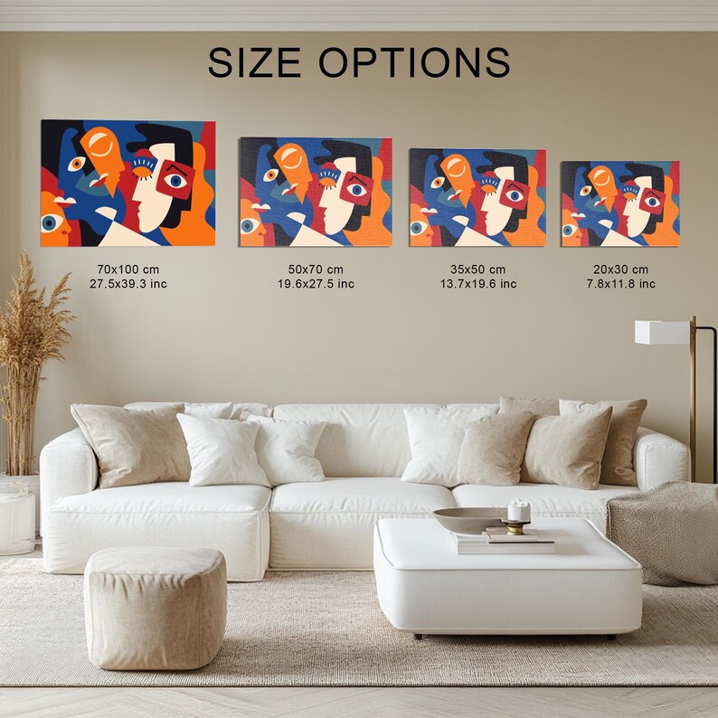 Picasso Style Abstract Human Faces Canvas Wall Art, Canvas Room Decor ...
