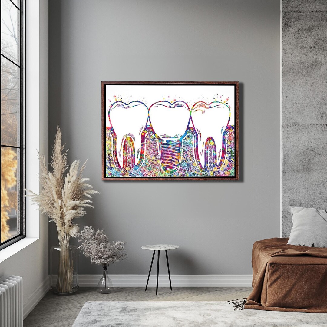 Colorful Dental Implants Dentist Art, Classic Canvas Art, Housewarming ...