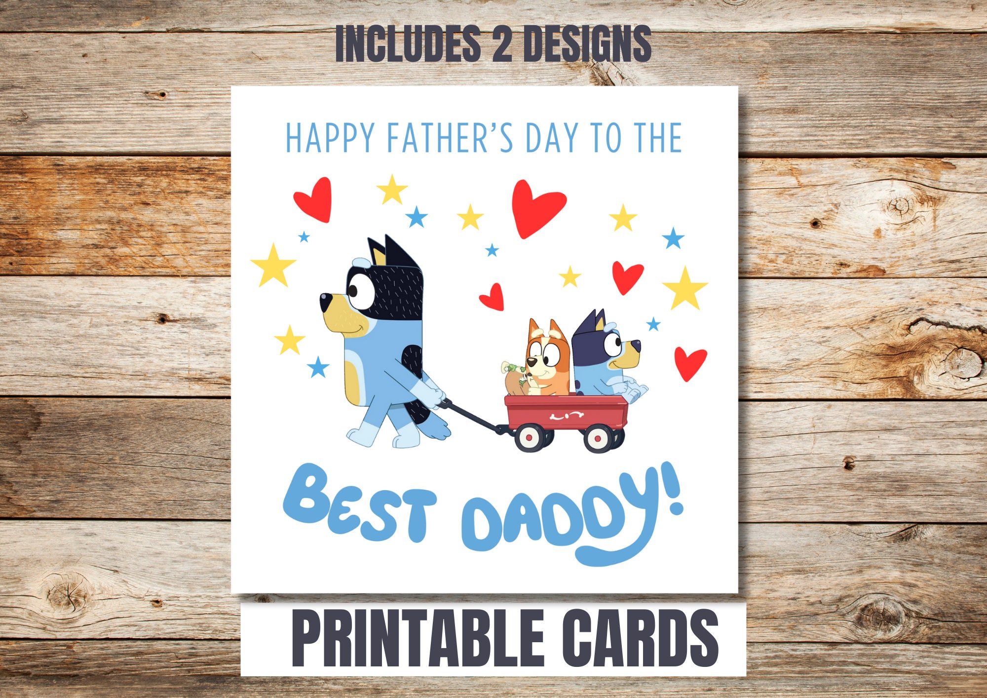 Bluey Father's Day Cards, Printable Cards, Father's Day, DOWNLOAD Bluey ...