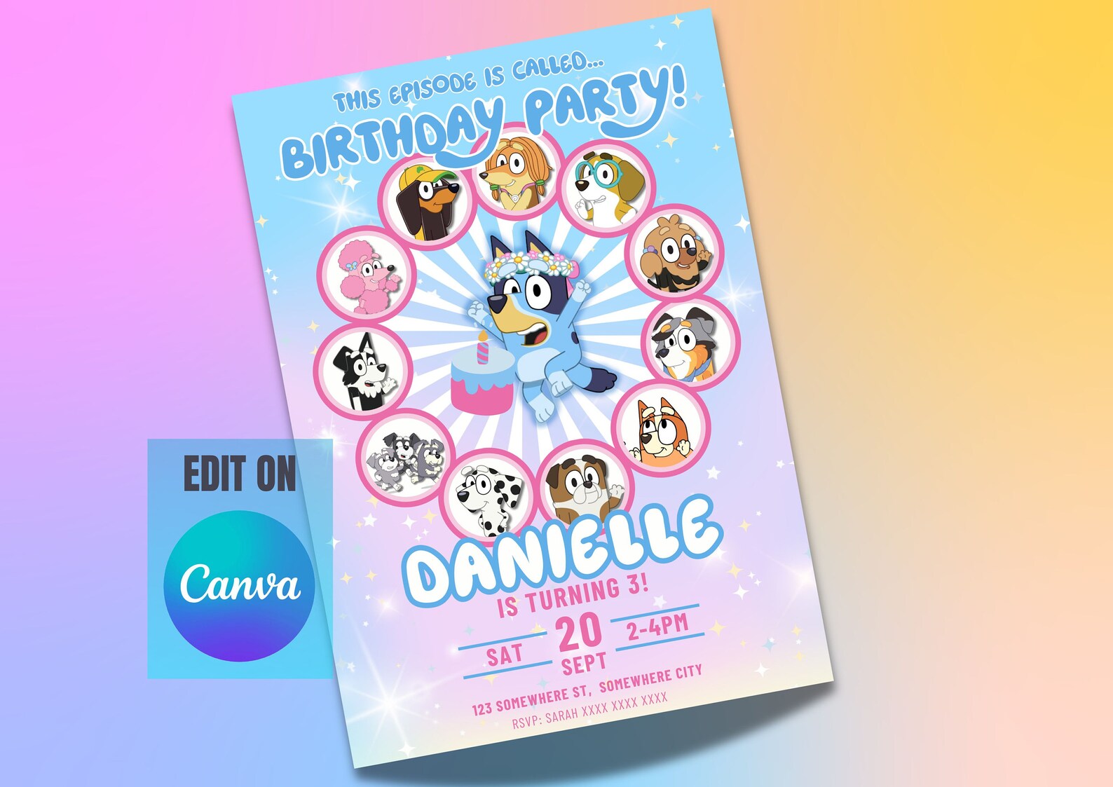 Girl Birthday Party Invitation, Girl Birthday Invitation, Printable ...