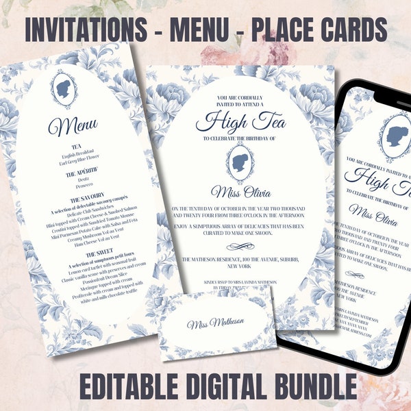 Bridgerton High Tea Menu - Etsy UK