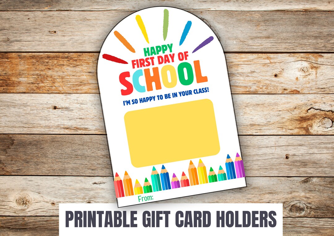 Printable Back to School Gift Card Holder for Teachers and Volunteers ...
