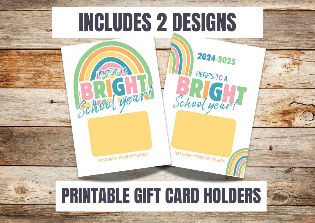 Editable Printable Back to School Gift Card Holder for Teachers and ...