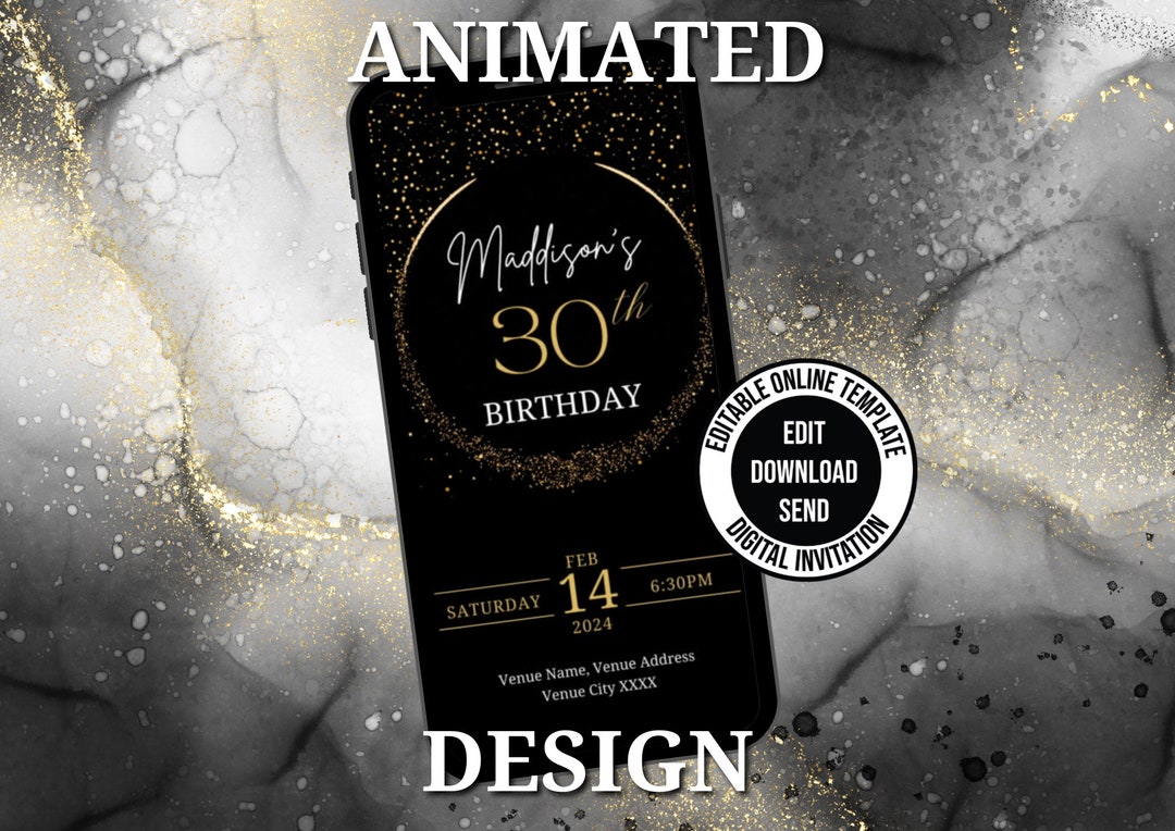 Birthday Invitation, Template | INSTANT DOWNLOAD | Electronic Party ...