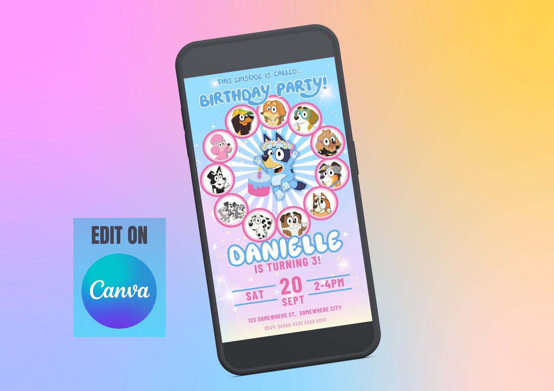 Girl Birthday Party Invitation, Girl Birthday Invitation, Printable ...