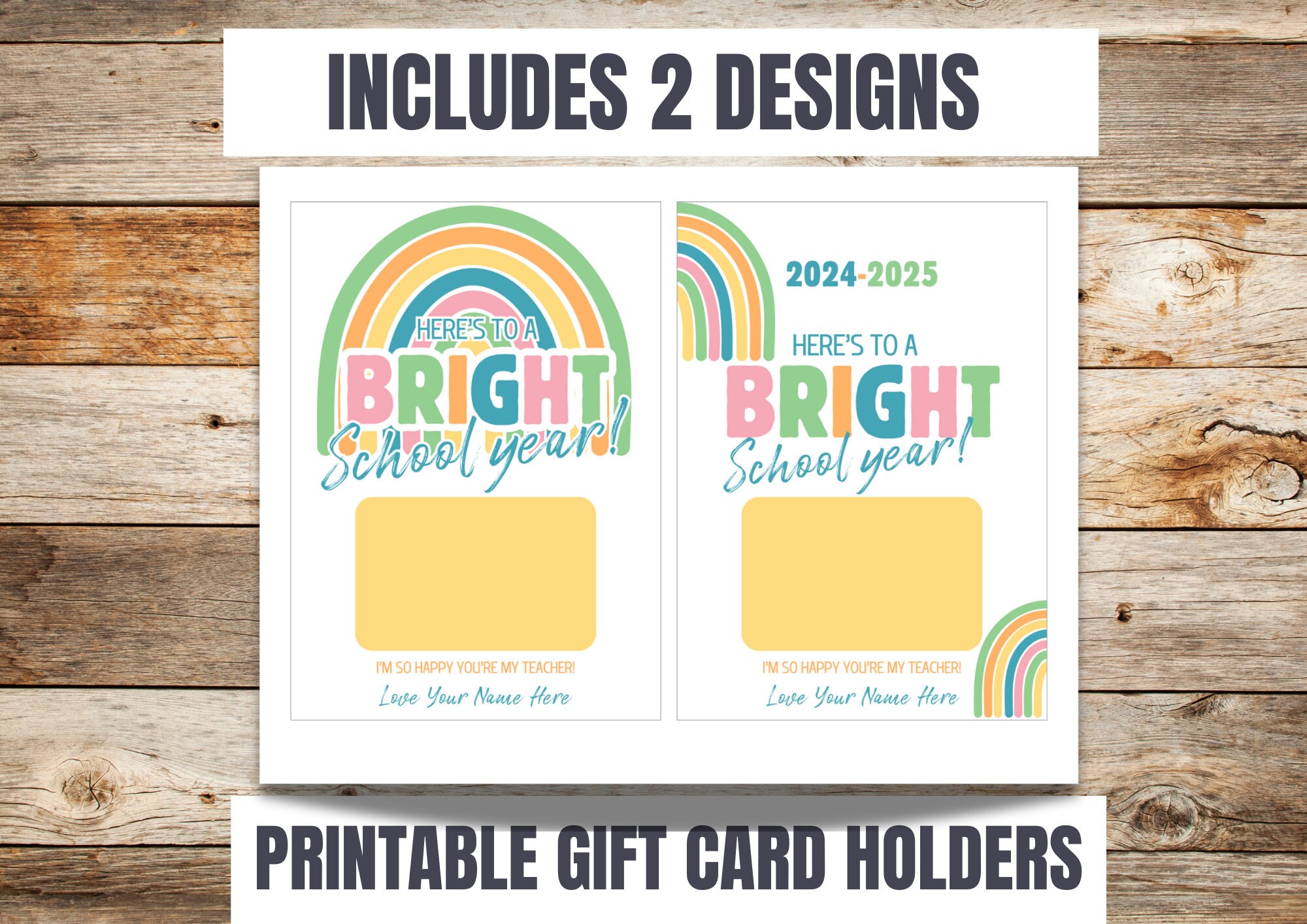 Editable Printable Back to School Gift Card Holder for Teachers and ...
