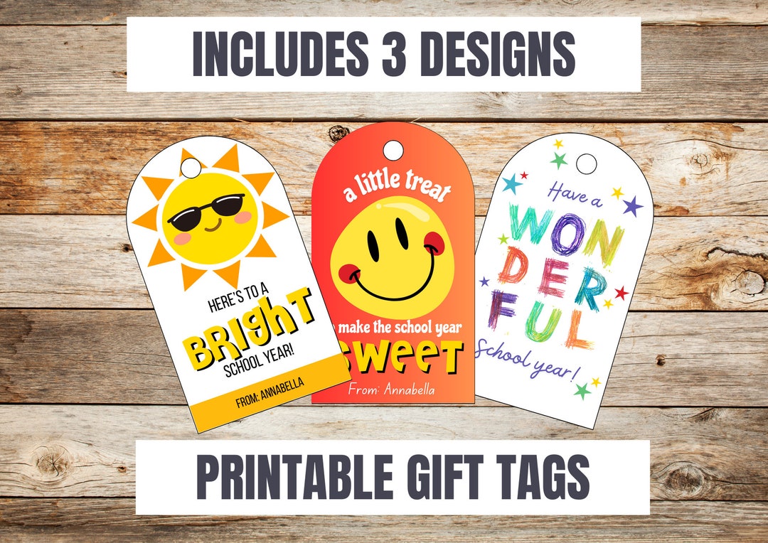 Fun Back to School Gift Tags, School, Gift Tags First Day of School ...