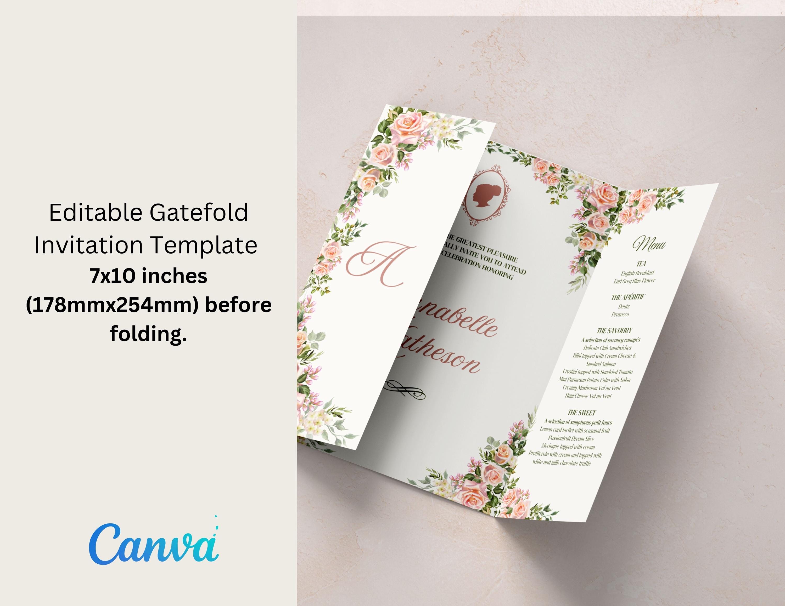 Bridgerton Style Invitation. Pink Roses Birthday Invitation, Bridal ...