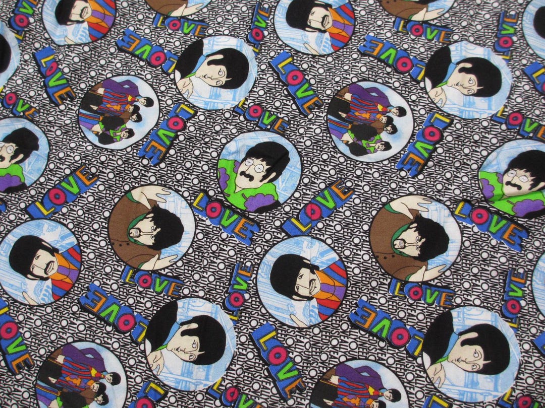 Beatles, All You Need is Love, Yellow Submarine Fabric, 1 Yard ...