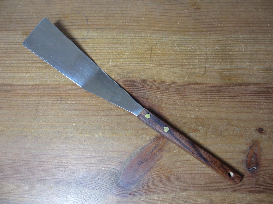 Vernco Stainless Steel Spatula, Long & Narrow With Wooden Handle, Japan ...