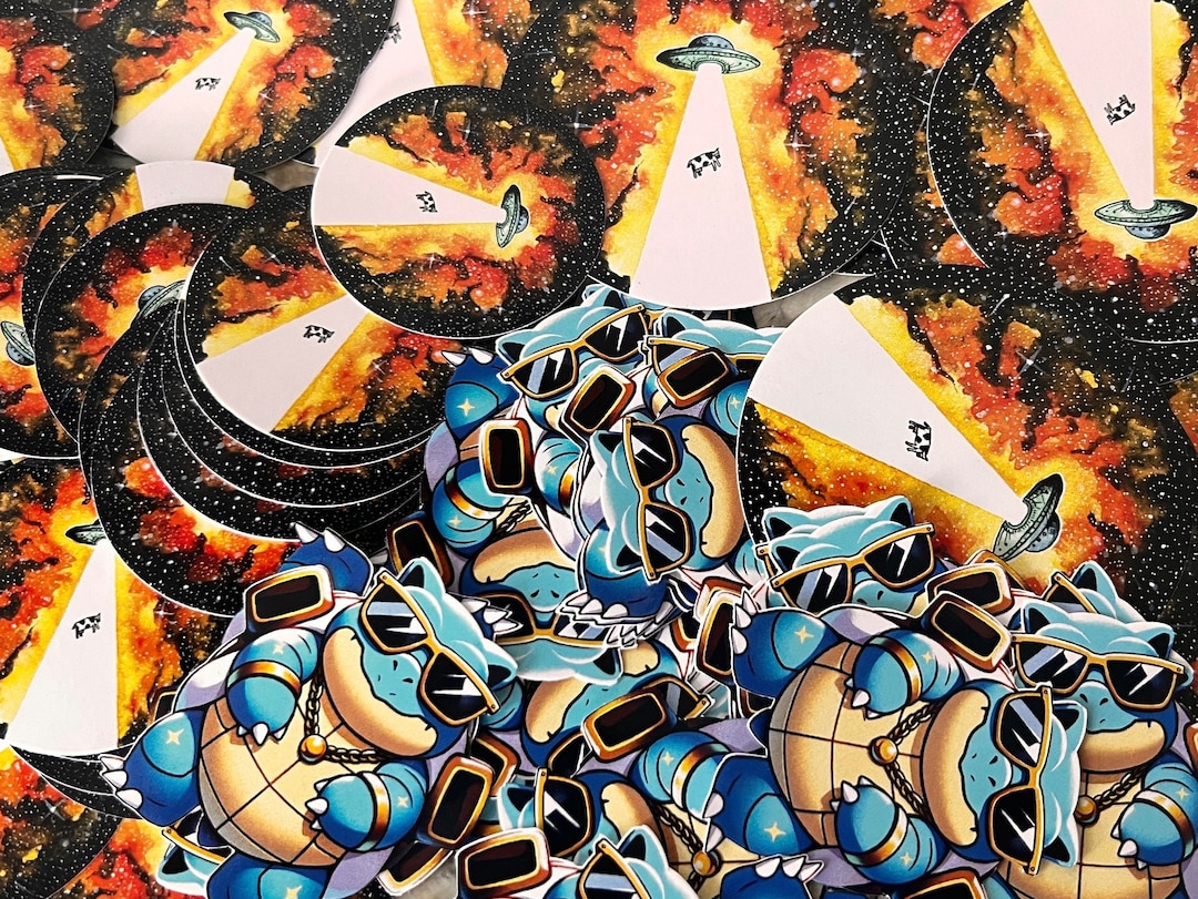 Custom Vinyl Alien Abduction & Blastoise Stickers - Etsy
