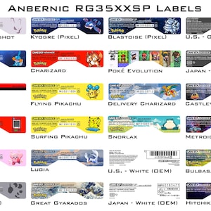 Gameboy Advance SP & Anbernic RG35XXSP Back Labels - Etsy