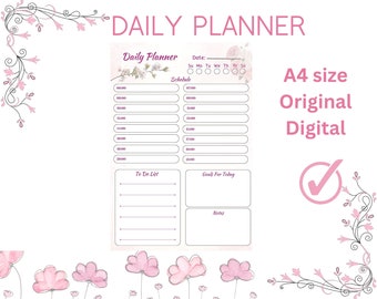 Pink Floral Digital Planner - Etsy