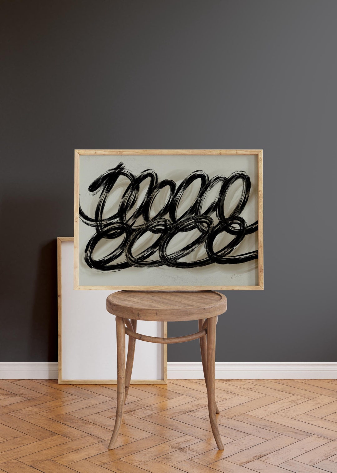 Catch Me If You Can|scribble Abstract Art | Neutral Abstract Art ...
