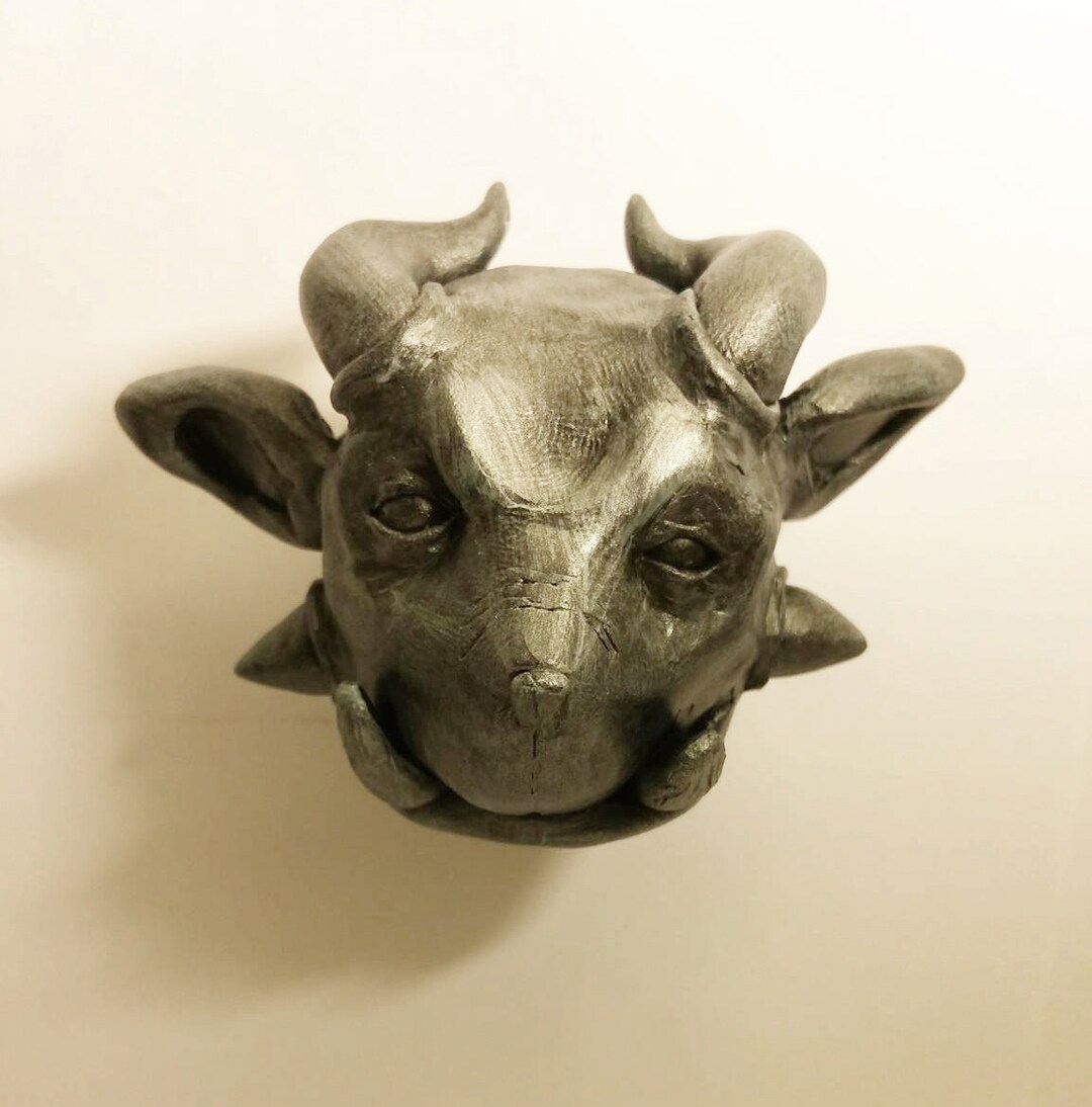 Hanging Gargoyle Head: Ol' Tusky/ Gargoyle Sculpture/ Gargoyle Gift ...