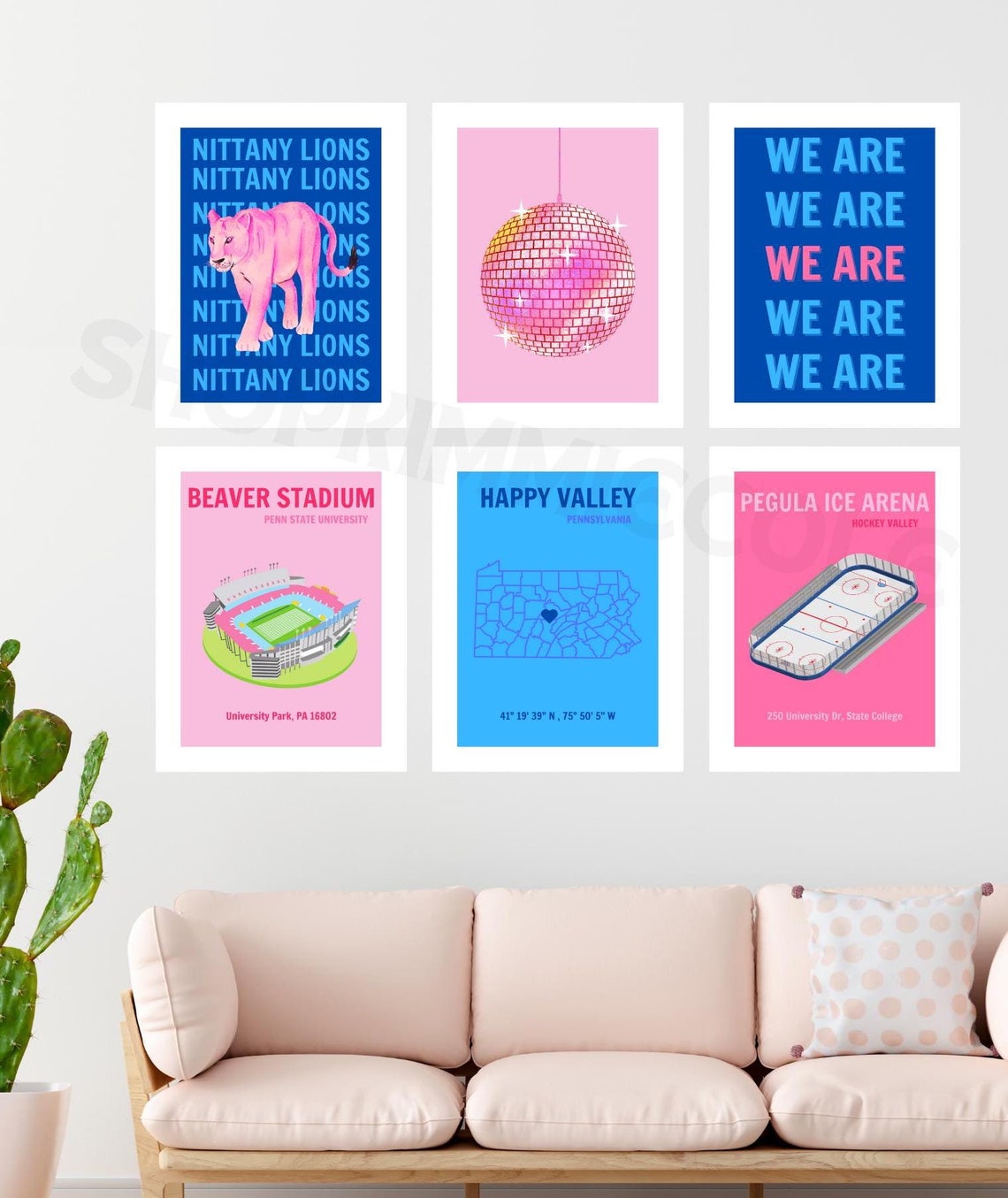 Penn State University Preppy Print Set/ Trendy/ Aesthetic/ College ...