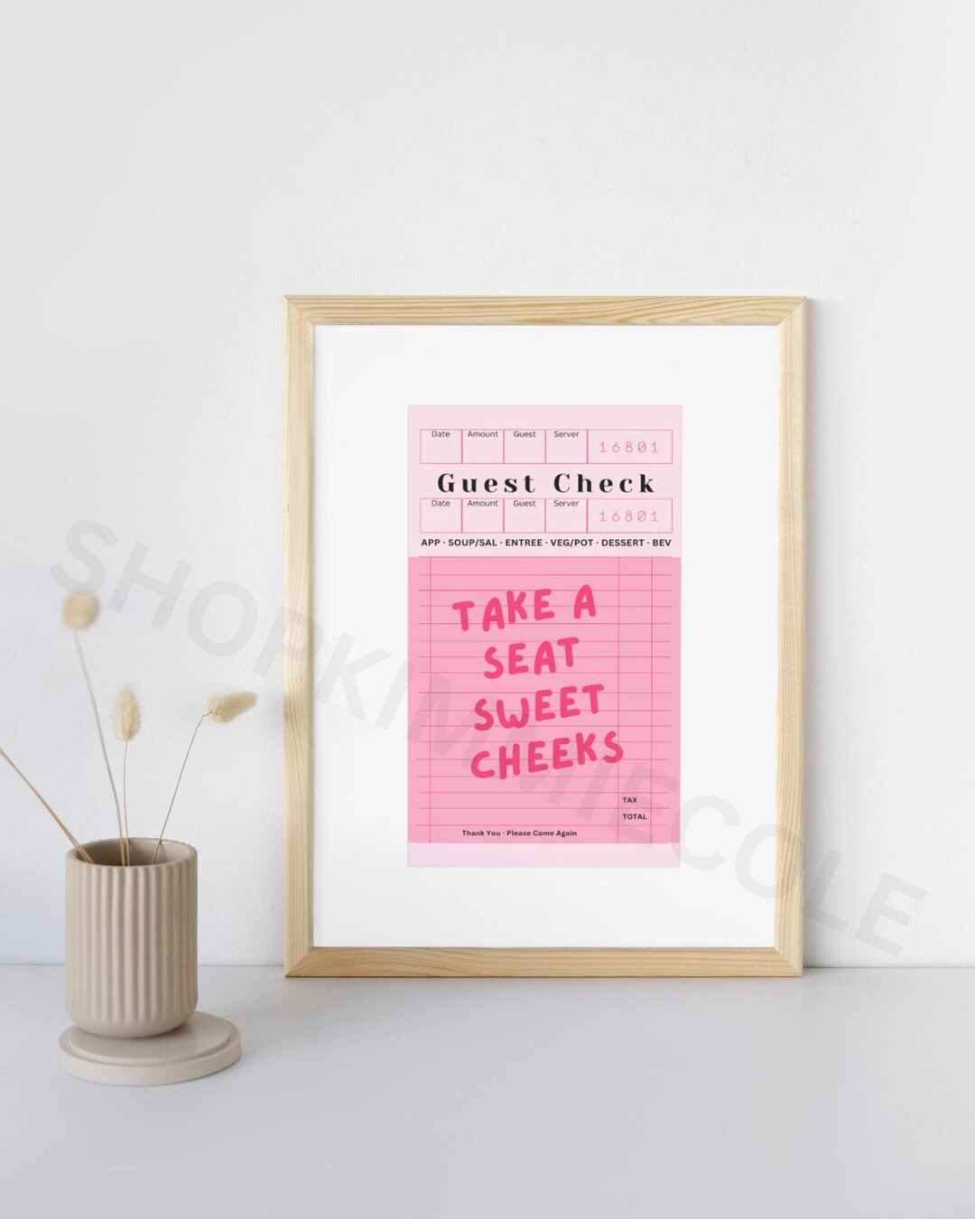 Take A Seat Sweet Cheeks Guest Check Digital Print/ Trendy Preppy ...