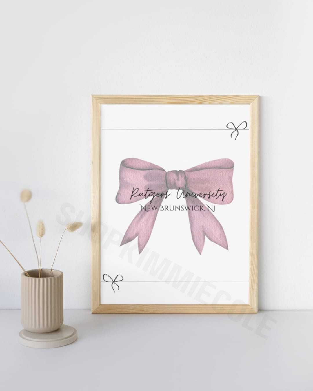 Coquette Bow/cherry/card Trendy Rutgers University College Wall Art ...