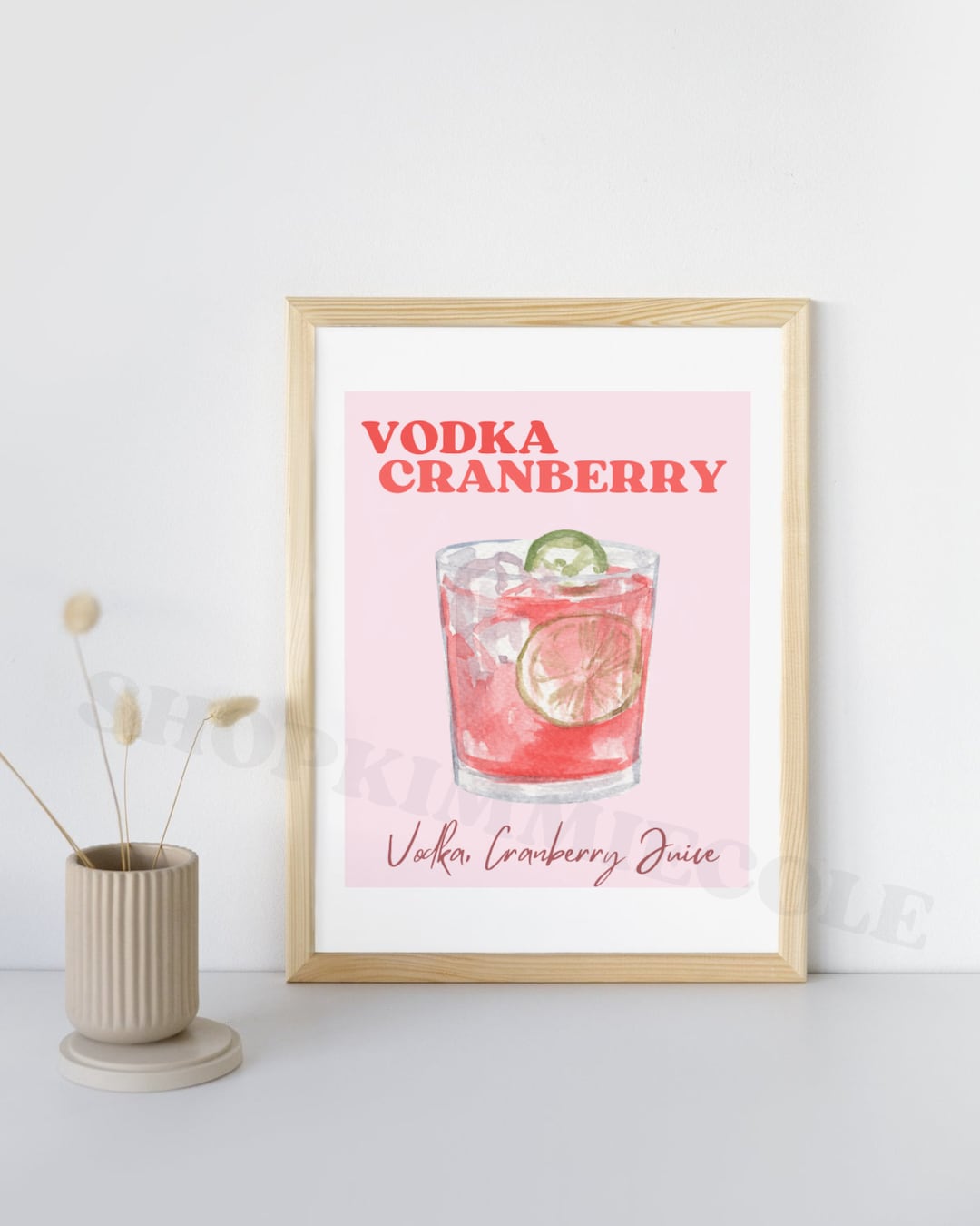 Trendy Cocktail Decor Wall Art Print / Vodka Cranberry/ Bar Sign - Etsy