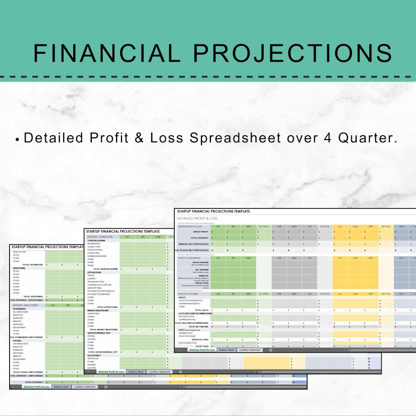 Startup Financial Projections Financial Template Expense Tracking Start ...