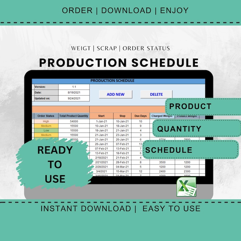Production Schedule Template Operations Management Tool Factory ...