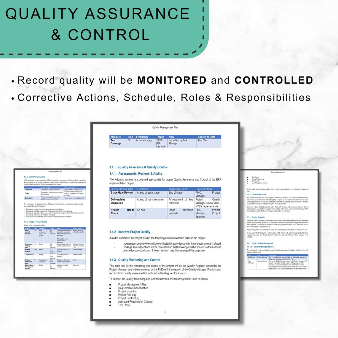 Quality Management Plan Template, Project Quality Assurance & Control ...