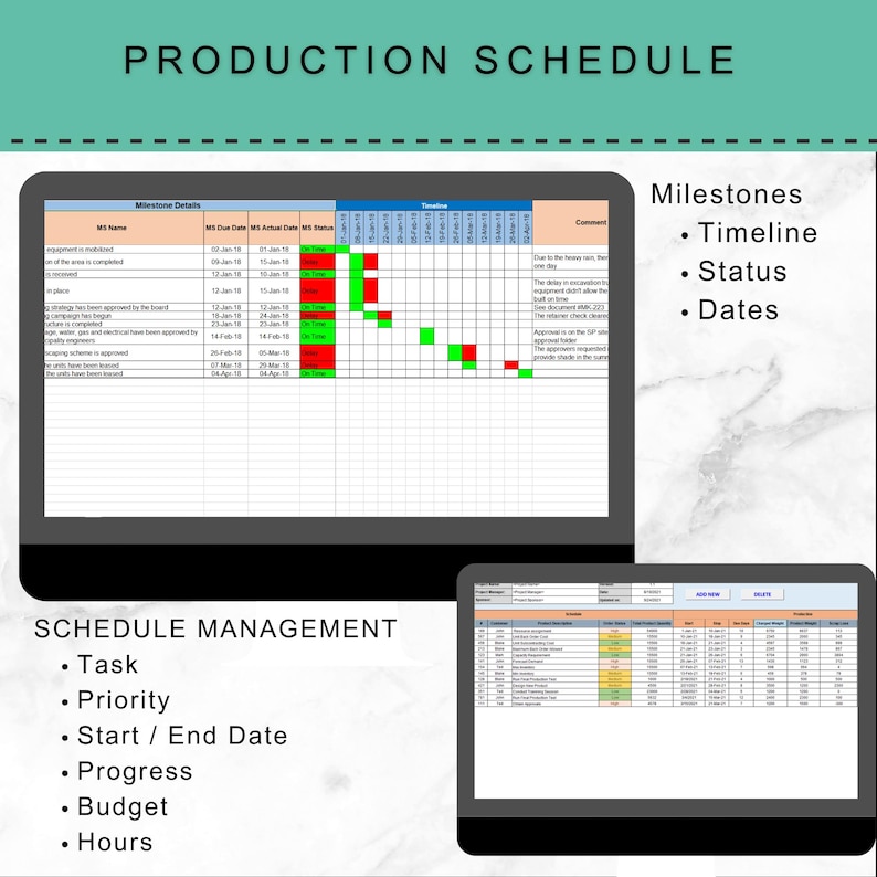 Production Management Manufacturing Operation Planning Excel Template ...