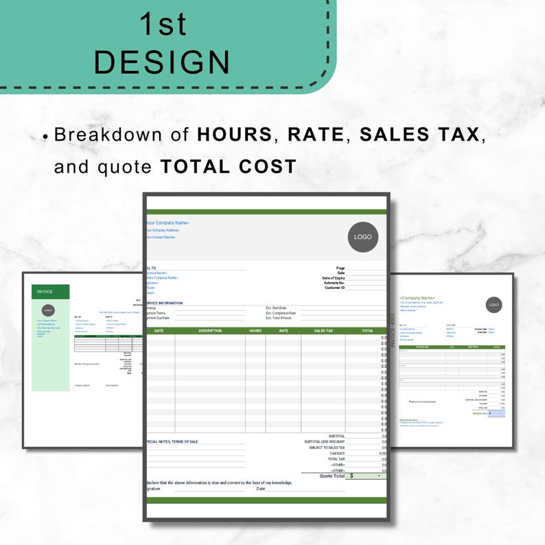 Invoice Template Editable, Small Business Invoice Form Printable ...