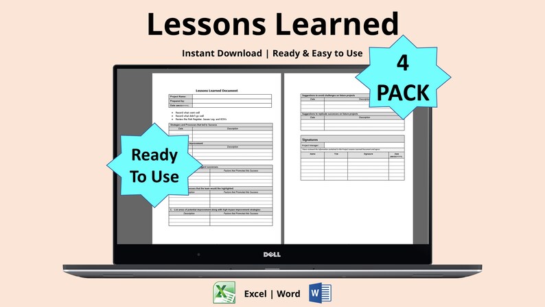 Lessons Learned Templates Project Management Plan Register Meeting ...