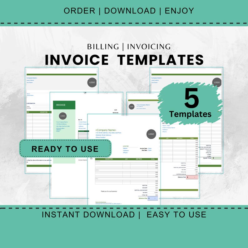 Invoice Template Editable, Small Business Invoice Form Printable ...