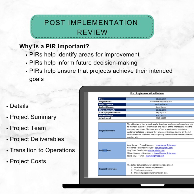 Project Closure Template Bundle for Post Implementation Review Closing ...
