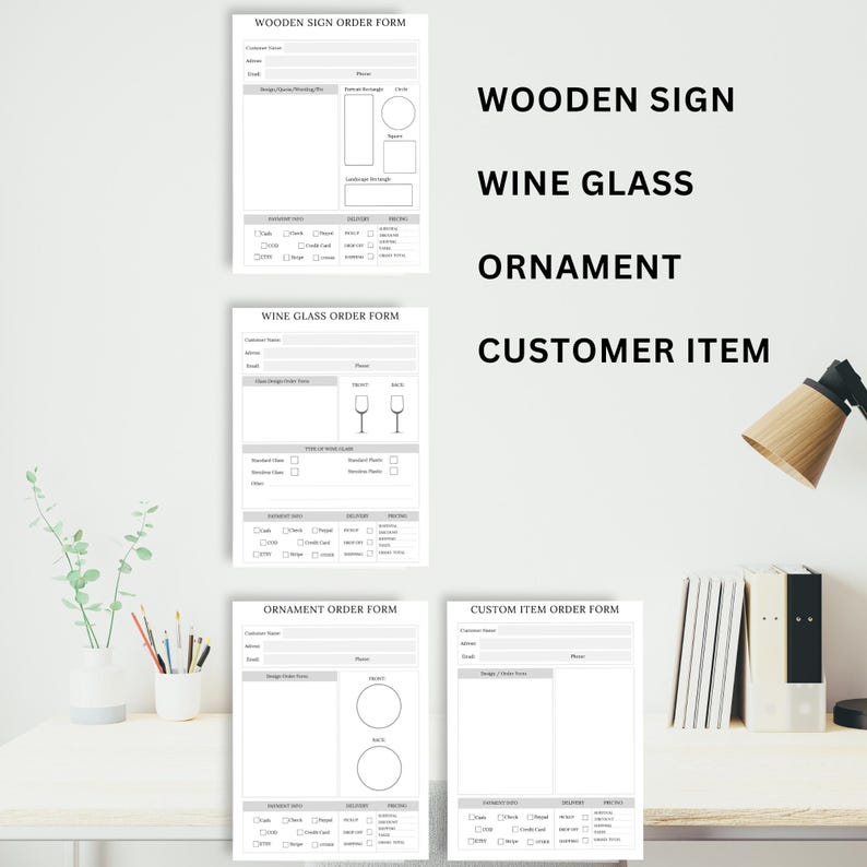Order Form Bundle Printable Order Form Template T-shirt, Mug Invoice ...