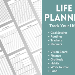 Life Planner Printable Bundle Goals for Life, Printable Bundle for ...
