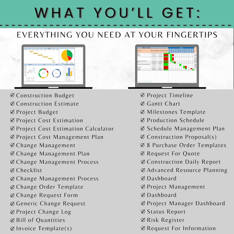 Construction Project Management Templates for Construction Tracking and ...