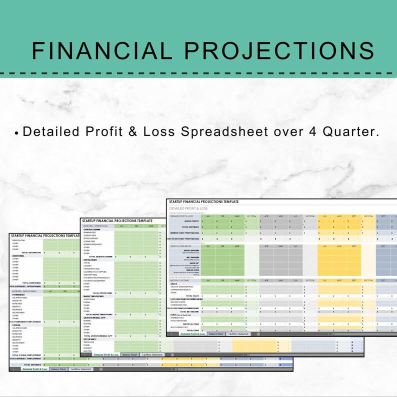 Startup Financial Projections Financial Template Expense Tracking Start ...