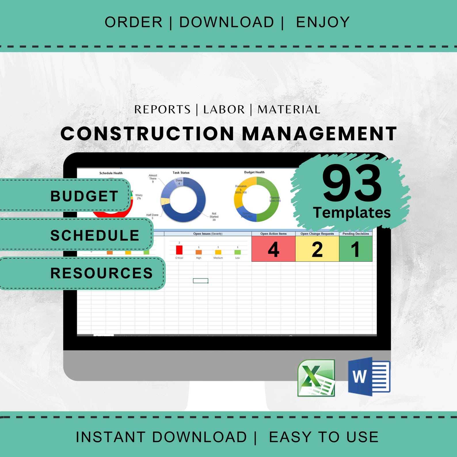 Construction Project Management Templates for Construction Tracking and ...