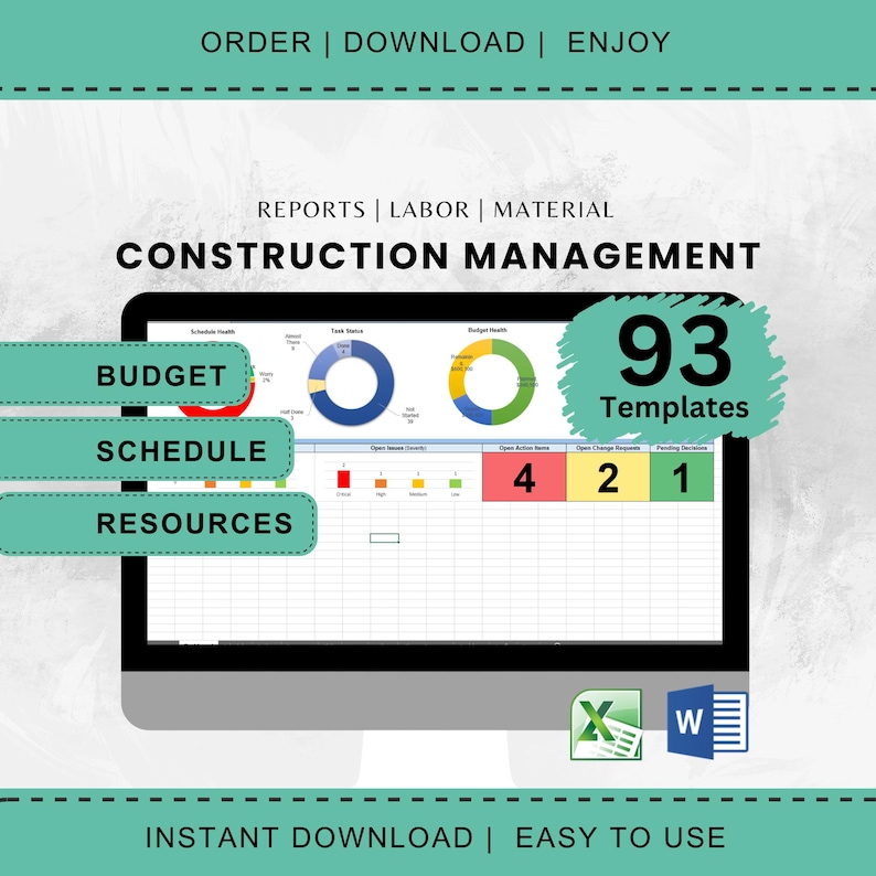 Construction Project Management Templates for Construction Tracking and ...