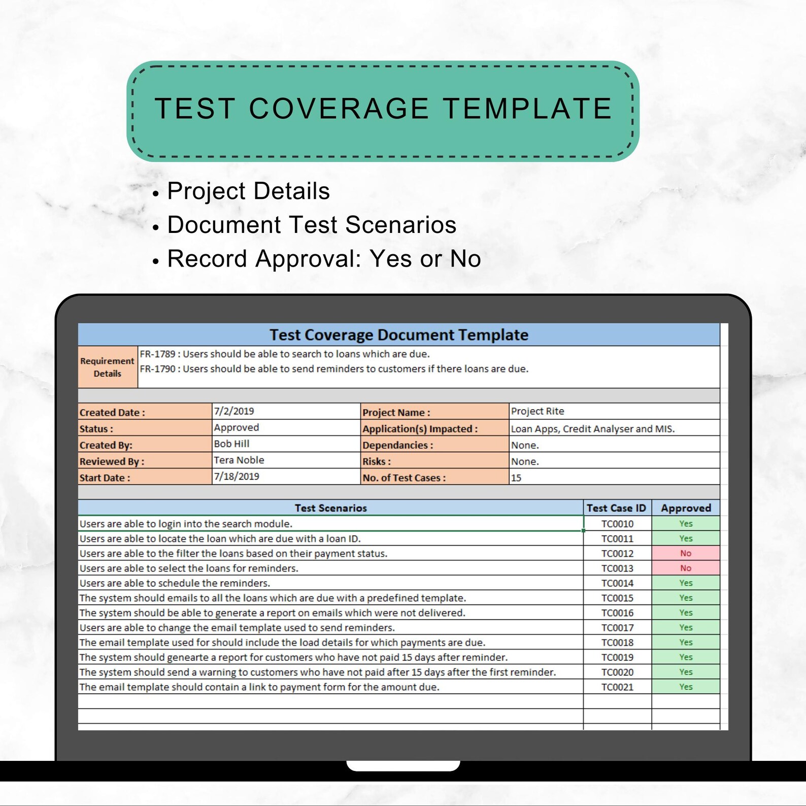 Project Execution Template Excel Bundle Requirements Traceability ...