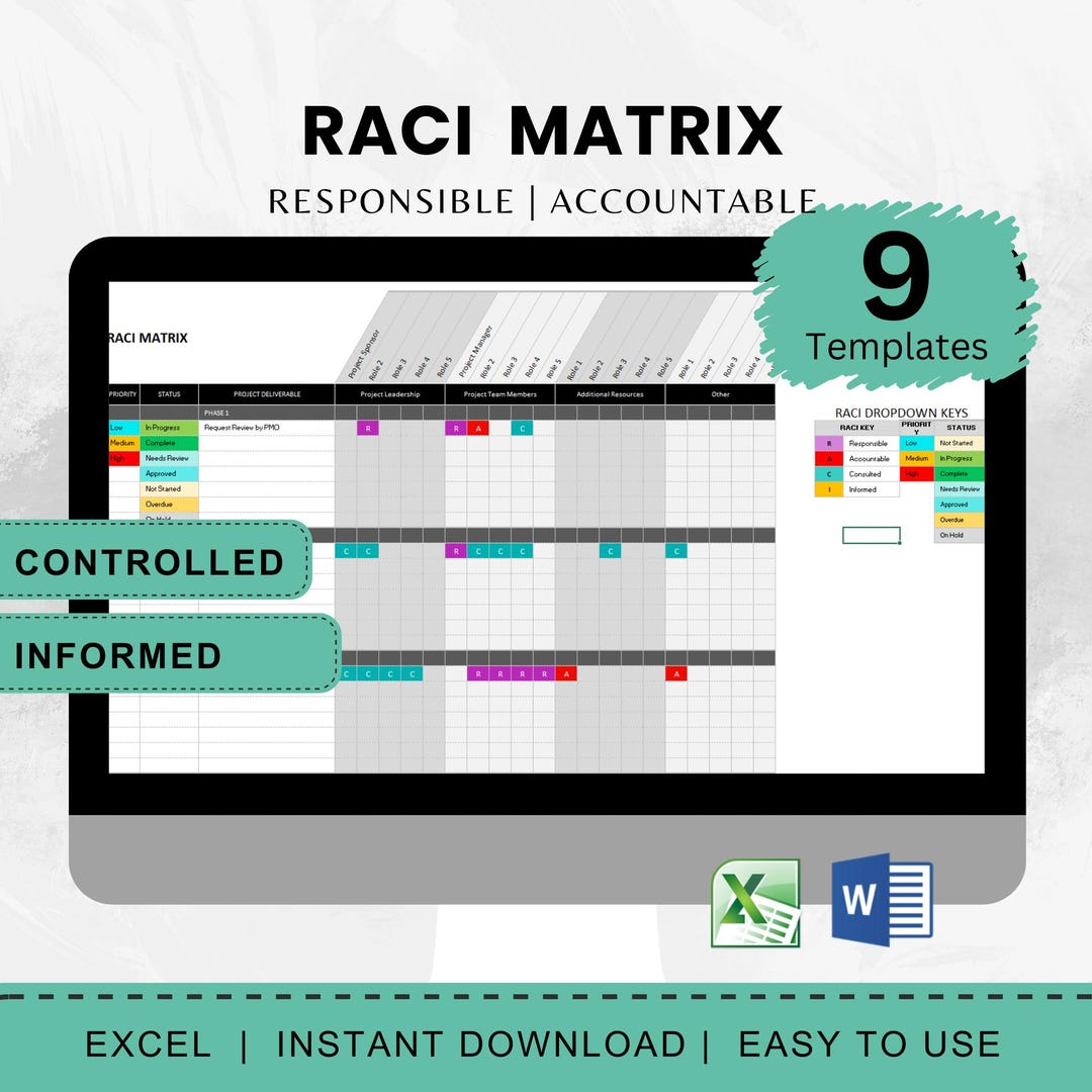 Matriz RACI, Planificador RACI, Métricas RACI, Hoja de cálculo Raci ...