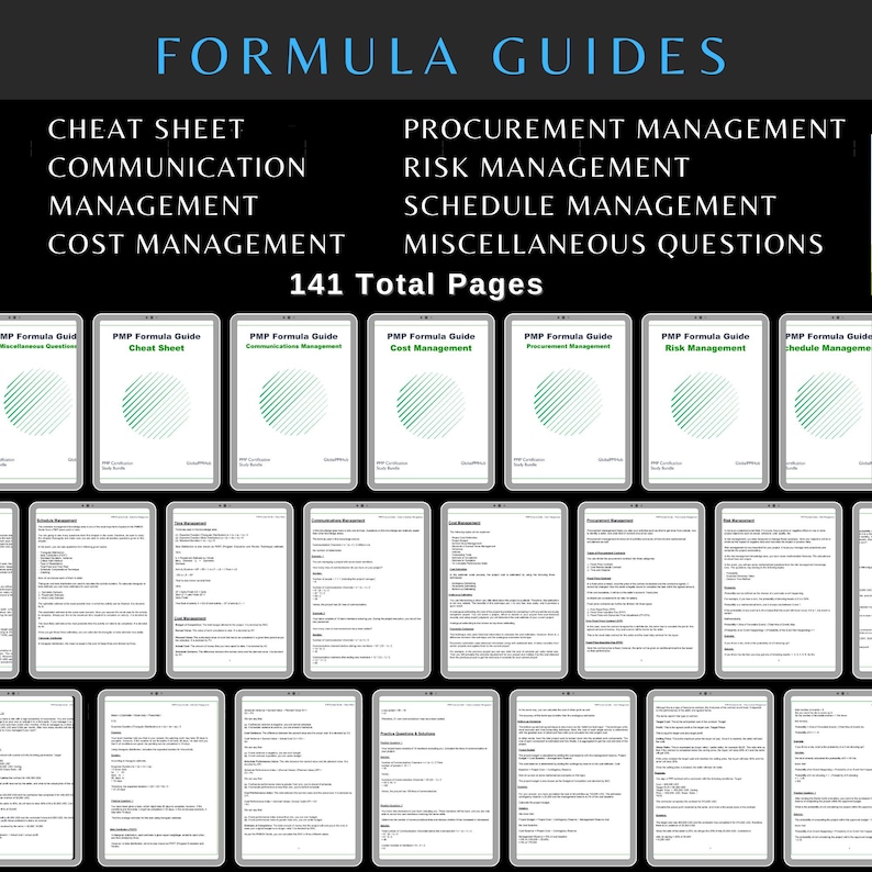 PMP Certification Study Bundle Project Management Professional Question and Answer PMP Formula ...